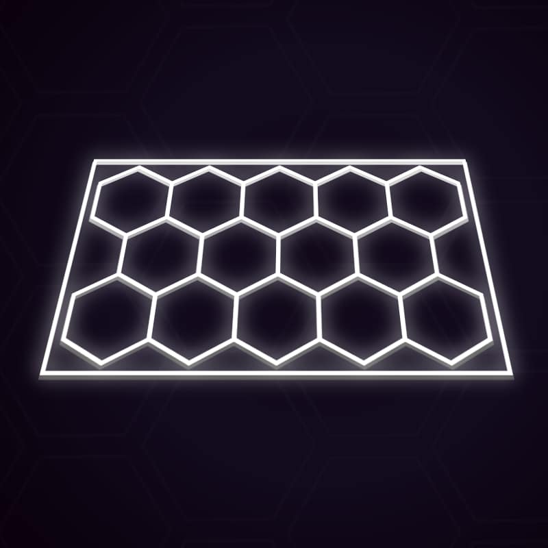 14 Hexagon (Honeycomb) LED Lights With Frame-Aluminium - BZone Automotive