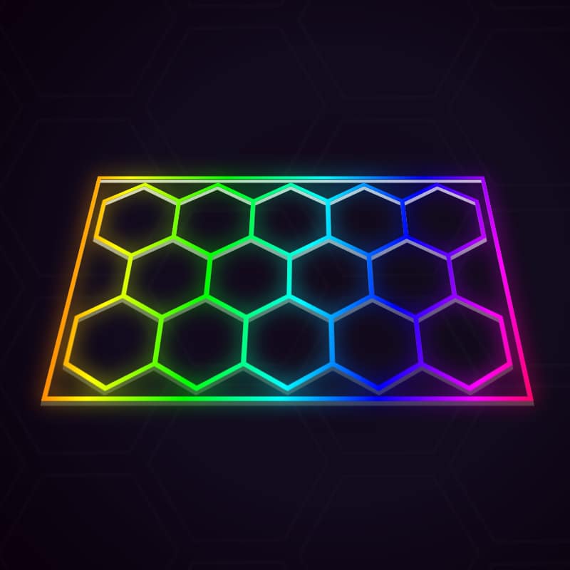 14 Hexagon (Honeycomb) RGB LED Lights With Frame-Aluminium - BZone ...